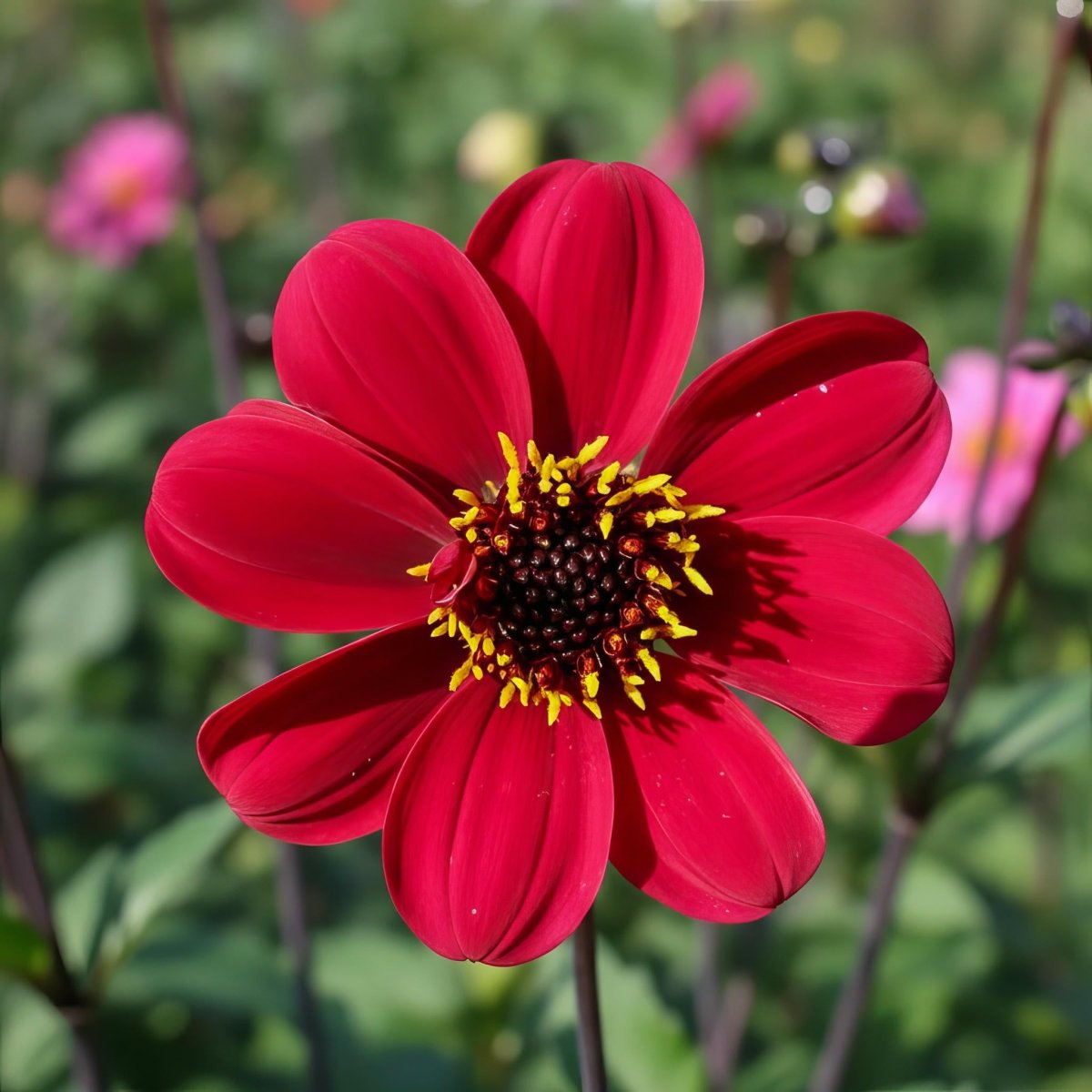 Dahlia 'Bishop of Auckland' (Single Dahlia) - Harding & Bloom